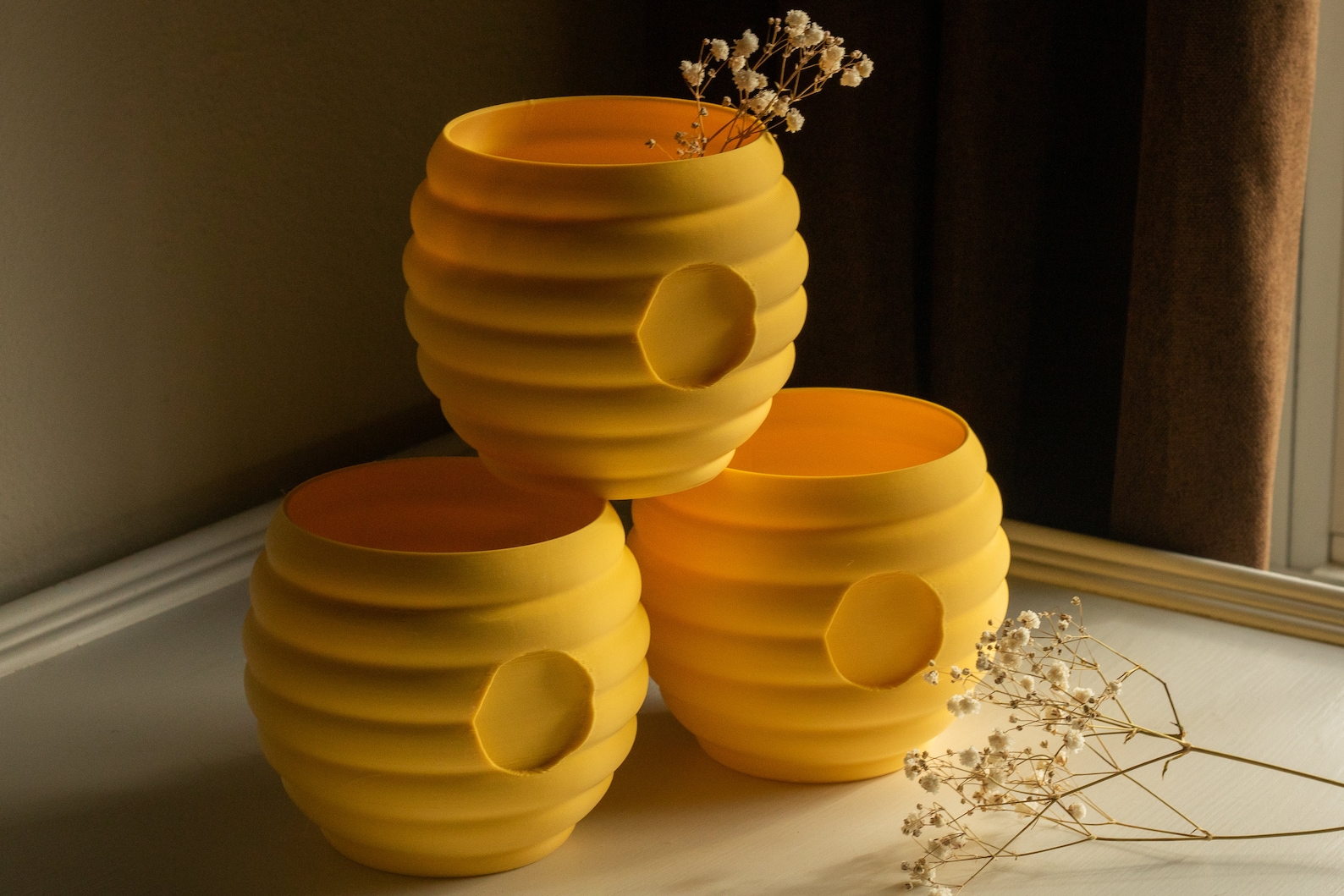 Beehive Planter 3D Printed Yellow Spring Bee Flowerpot With - Etsy