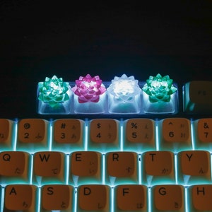 Transparent Succulent Keycap - 3D Printed Resin Artisan Lotus Flower ...