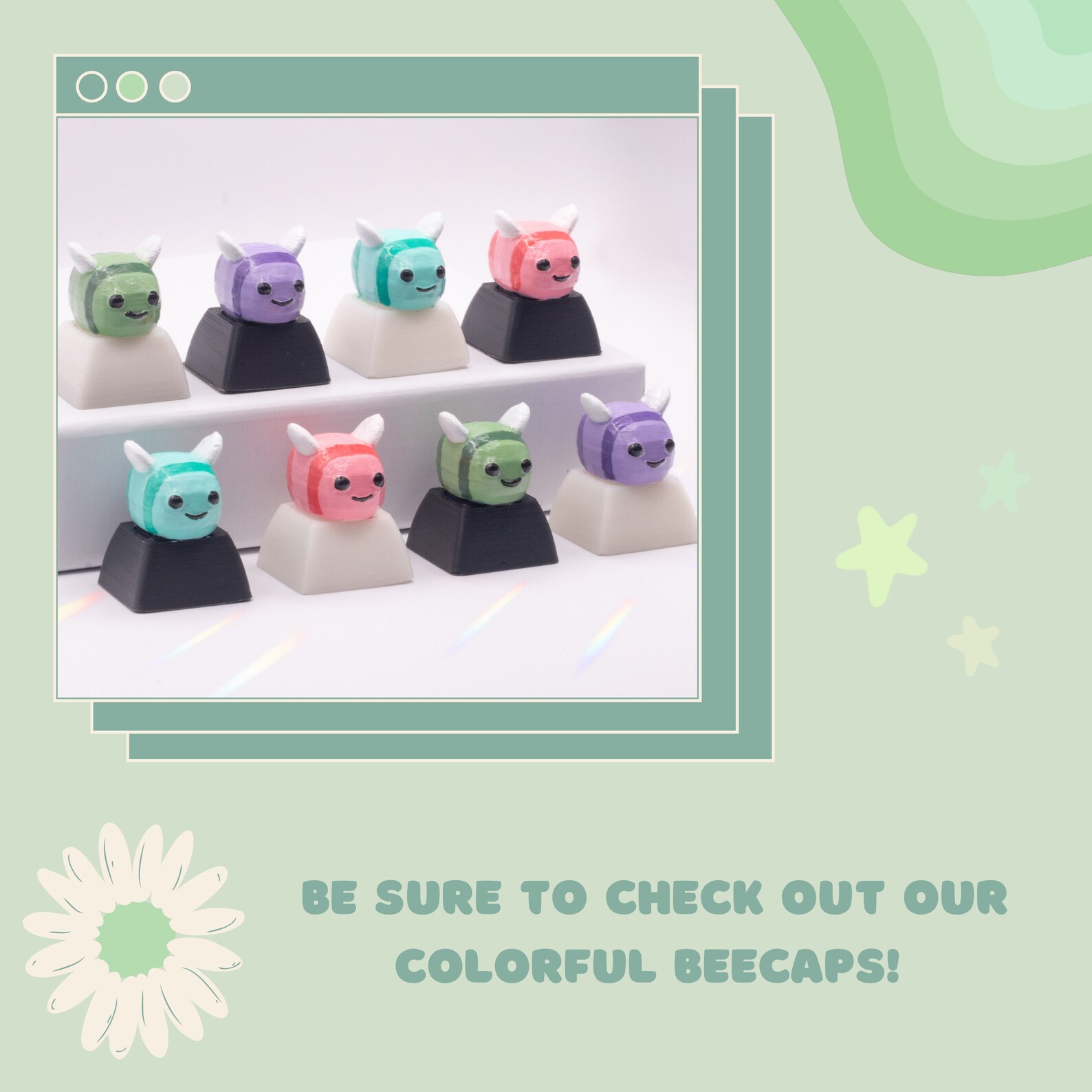 Cute Bee Keycap 3D Printed Artisan Cherry MX XDA Keyboard - Etsy