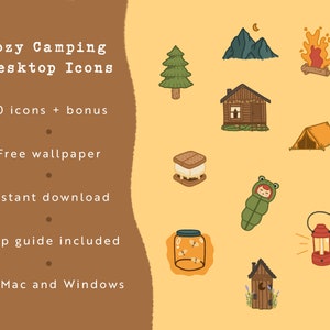Cozy Camping Desktop Icons (Instant Download) - Etsy