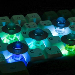 UFO Keycap - 3D Printed Resin Artisan Cherry MX XDA Keyboard Accessory ...