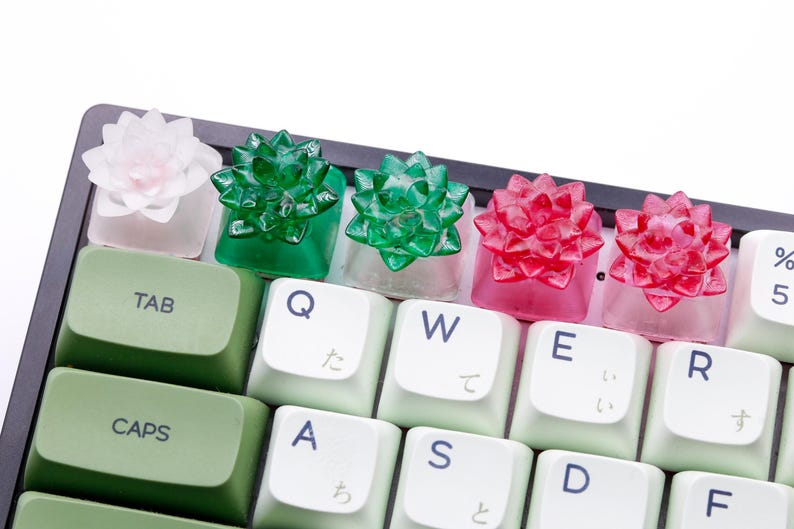 Transparent Succulent Keycap - 3D Printed Resin Artisan Lotus Flower ...