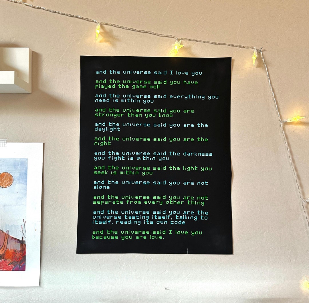 End Poem Print Minecraft - Etsy