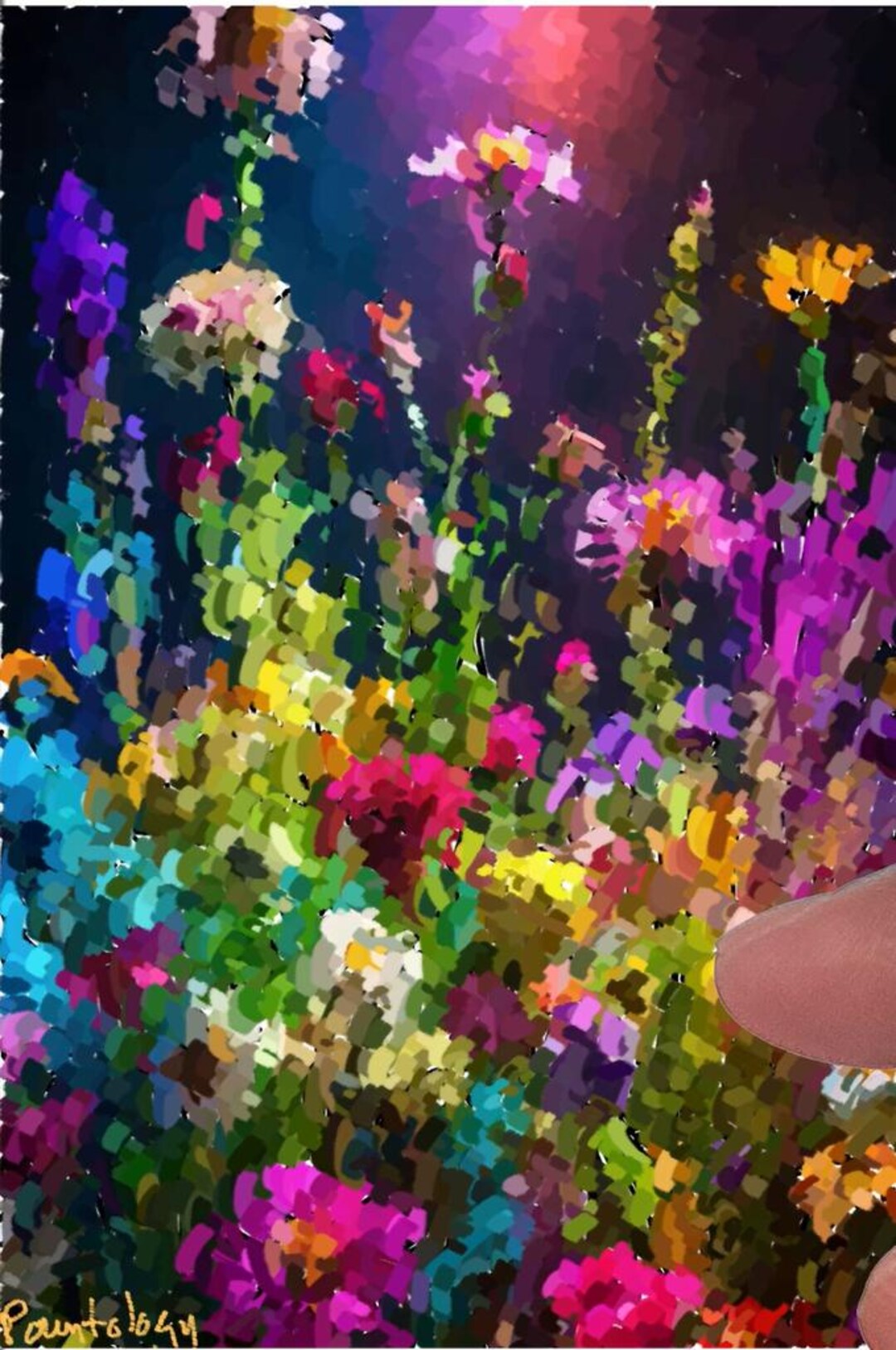 Hand Painted Digital Drawing of Outdoor Landscape: Garden, Holiday ...