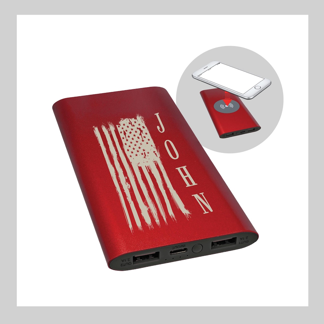 Engraved 8000mah Power Bank: Wireless Fast Charging USB-C Battery Pack ...
