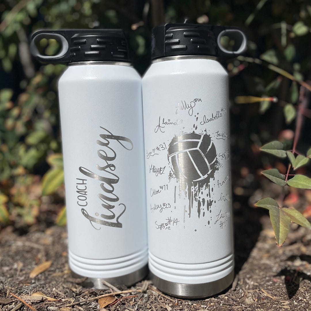 Personalized 40oz Coach Water Bottle: Engraved Team Signatures - Etsy