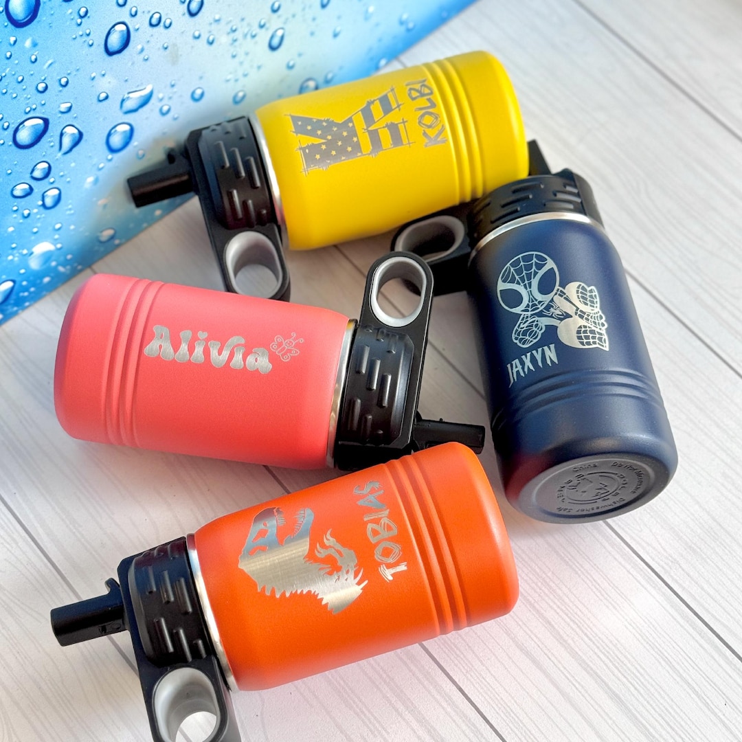 Personalized 12oz Kids Water Bottle: Laser Engraved Insulated School ...