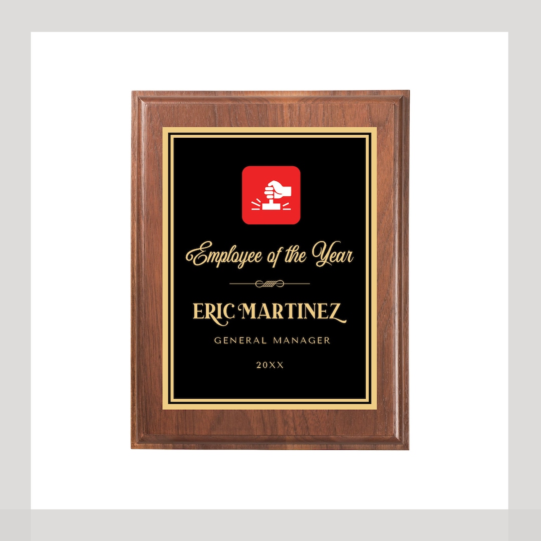 Walnut Plaque Engraved Award Personalized Engraved Award, Trophy ...