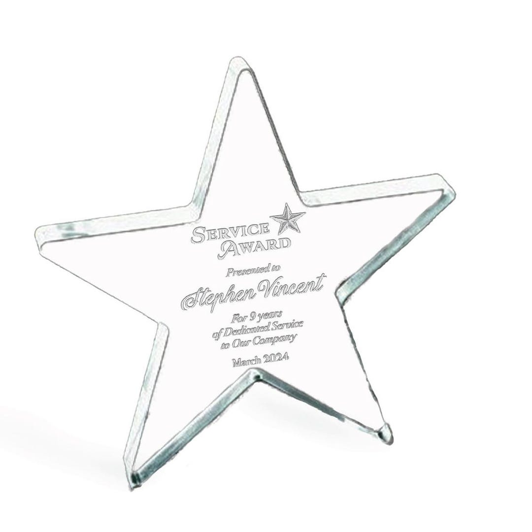 Custom Engraved Star Acrylic Award: Corporate Recognition Trophy - Etsy