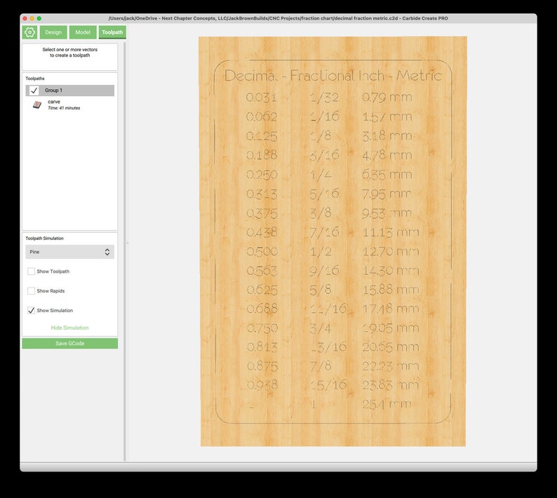 Fraction Decimal Metric Chart: Laser Cut Project Files - Etsy