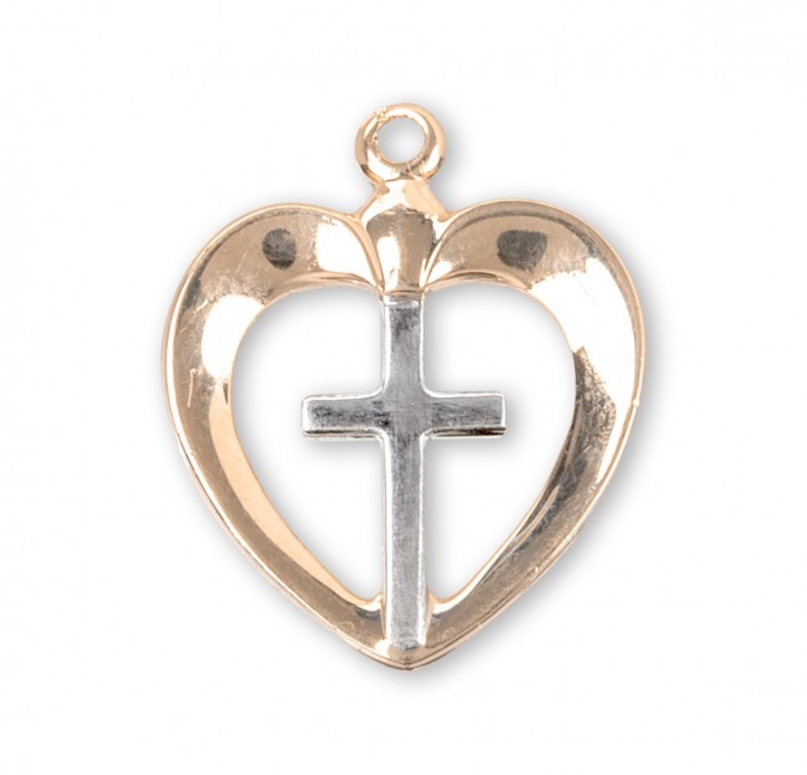 Cross in an Open Heart Pendant.gold - Etsy