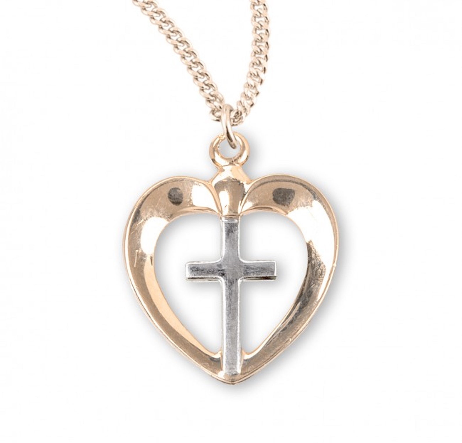 Cross in an Open Heart Pendant.gold - Etsy