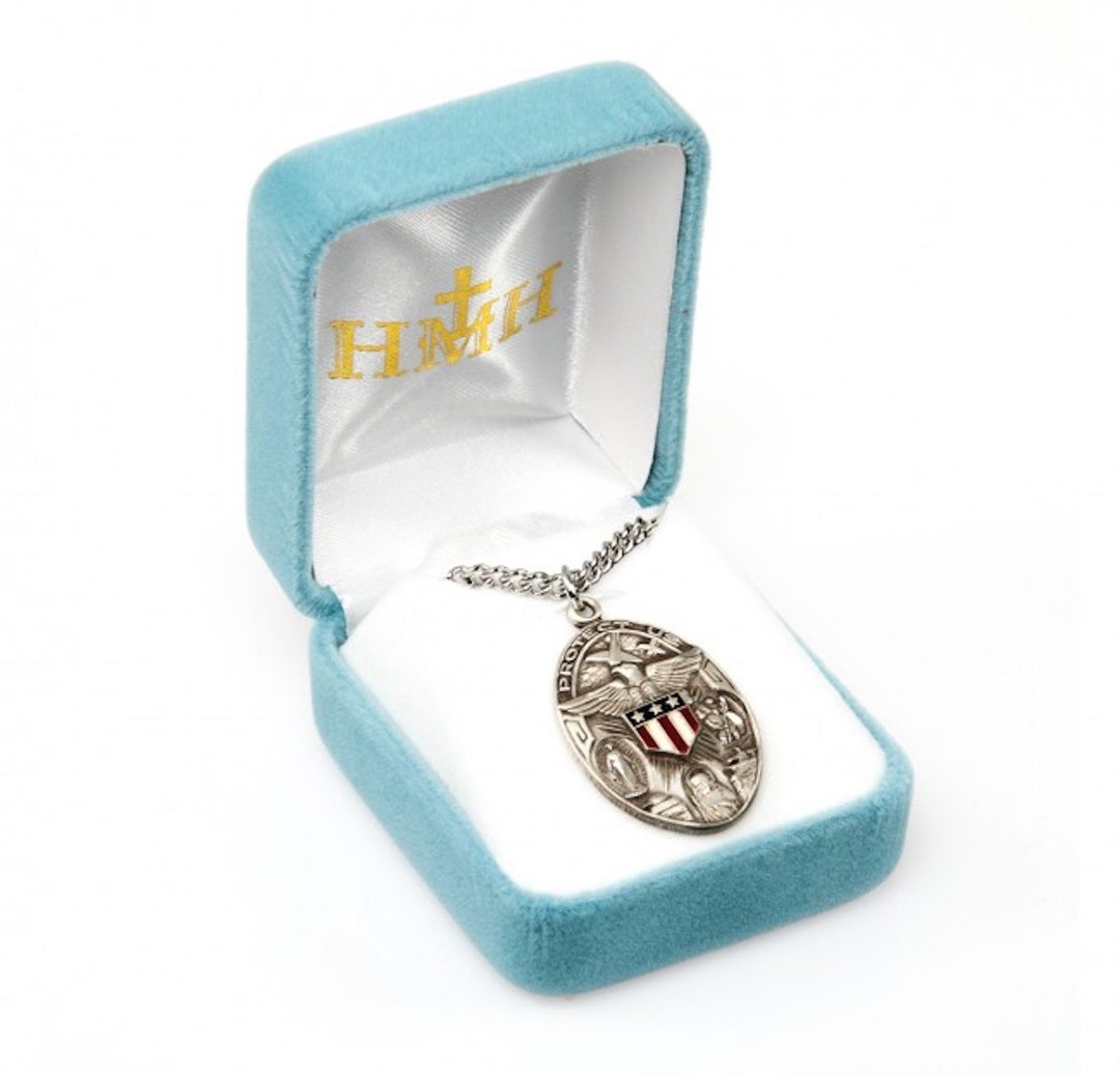 Military red white and blue enameled combination medal - Etsy.de