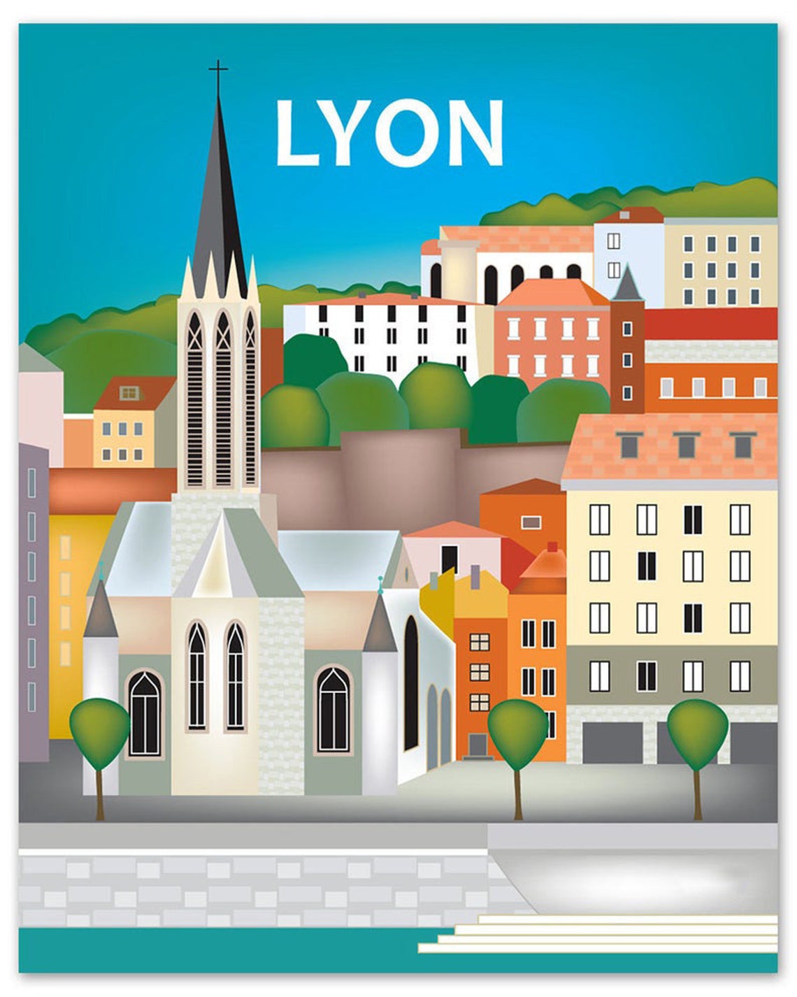 Lyon Poster Lyon France City Art Print Room Home Wall Decor | Etsy