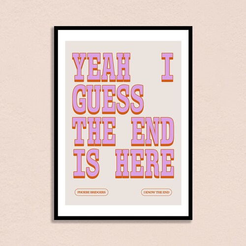 Phoebe Bridgers I Know the End Punisher Lyrics Inspired A6 - Etsy