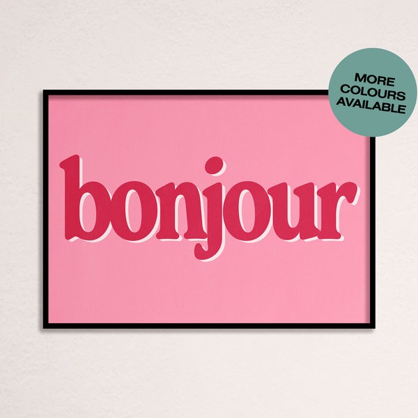 Bonjour Print - Etsy UK