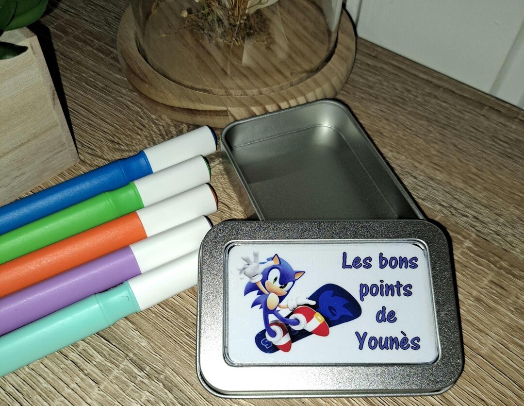 Boîte à bons points boîte à images sonic bleu pour enfant ...