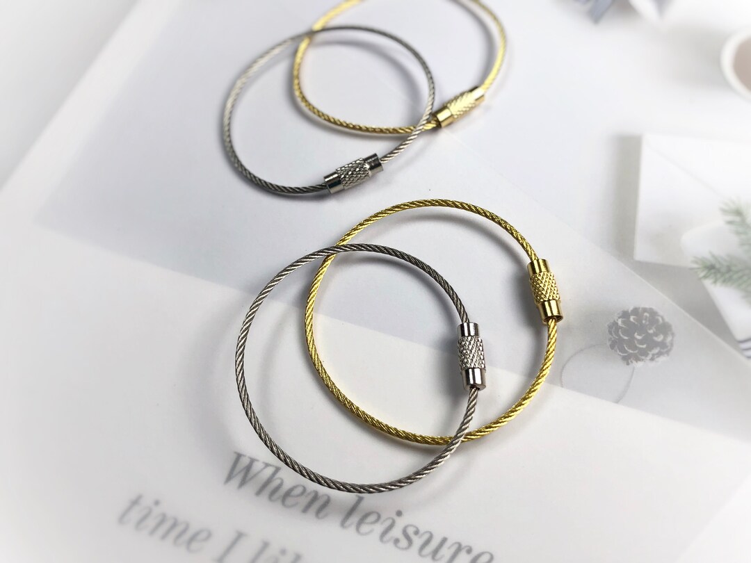 3 Pcs 1.5x158mm Stainless Steel Wire Keyring, Cable Wire Keychain - Etsy