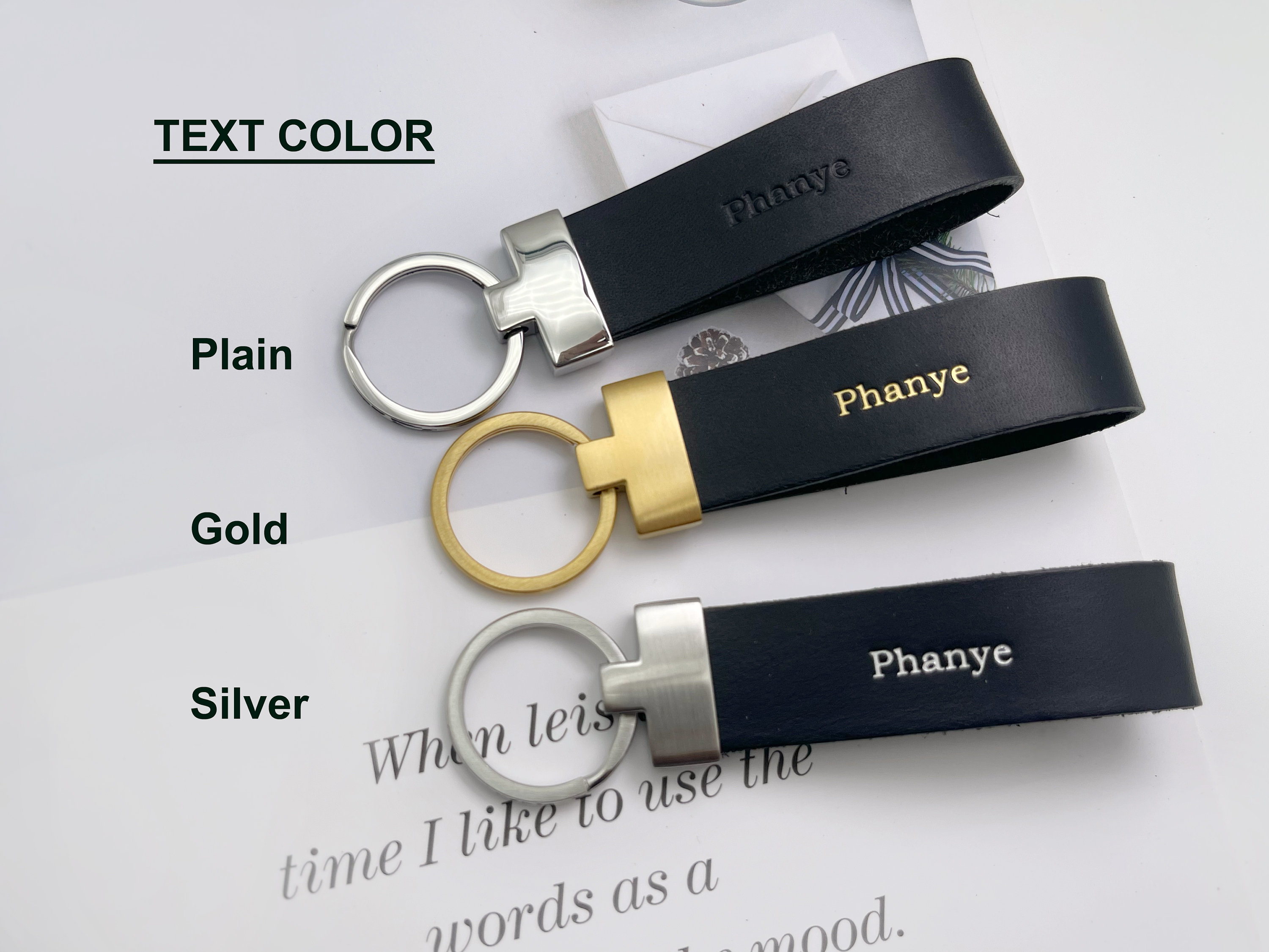 PERSONALISED LEATHER KEYCHAIN. Custom Leather Keychain. Logo - Etsy ...