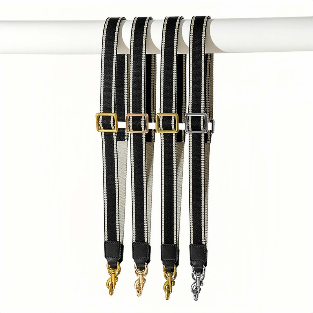 Classic Adjustable Webbing Handbag Strap in Black and White - Etsy