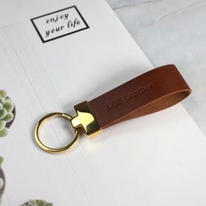 PERSONALISED LEATHER KEYCHAIN. Custom Leather Keychain. Logo Embossing ...