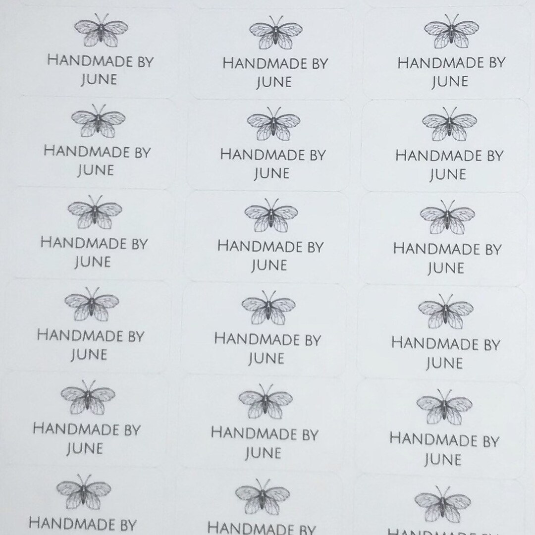 Handmade by Labels Personalised 65 per Sheet 3.8cm X 2.1cm - Etsy UK