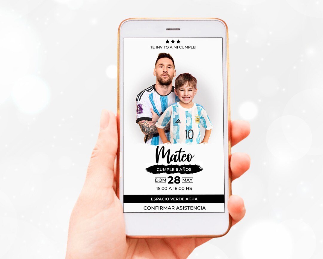 Lionel Messi Invitación Tarjeta Digital Cumpleaños Niño Niña - Etsy