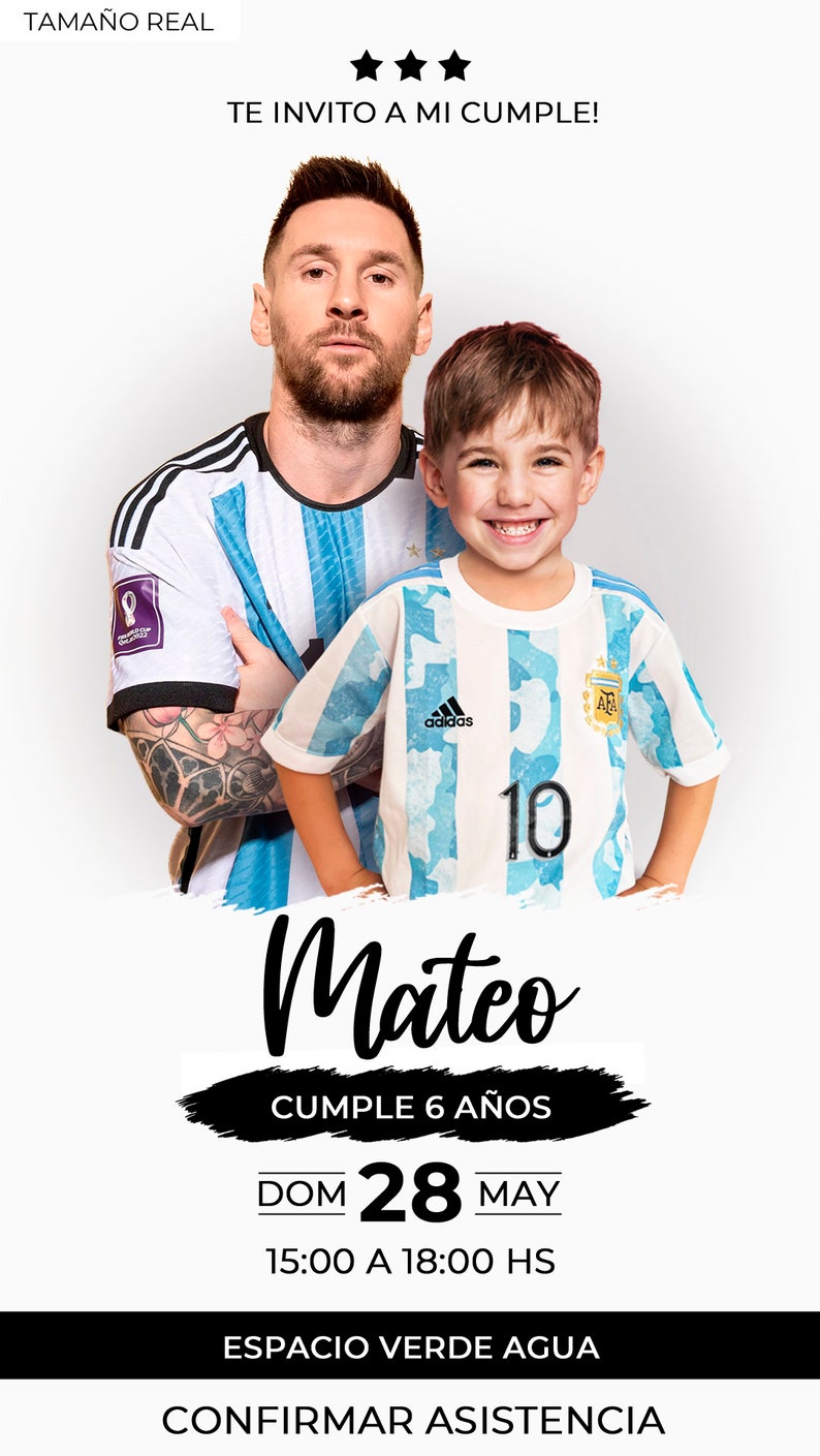 Lionel Messi Invitación Tarjeta Digital Cumpleaños Niño Niña - Etsy