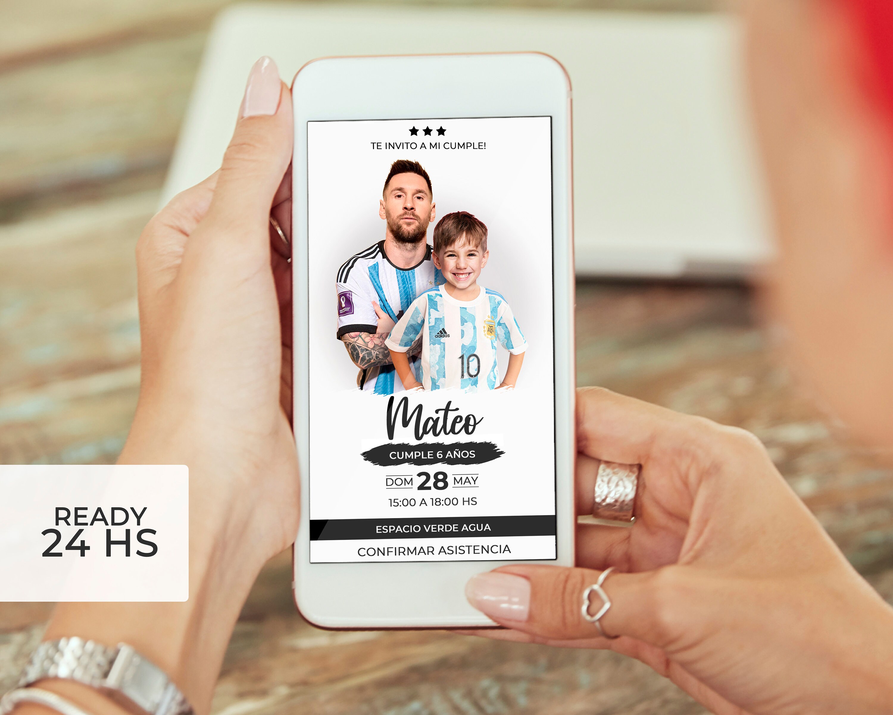 Lionel Messi Birthday Boy Girl Digital Card Invitation With ...