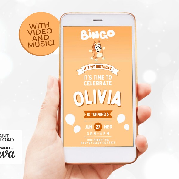 Bluey and Bingo Birthday Digital Invitations - Etsy