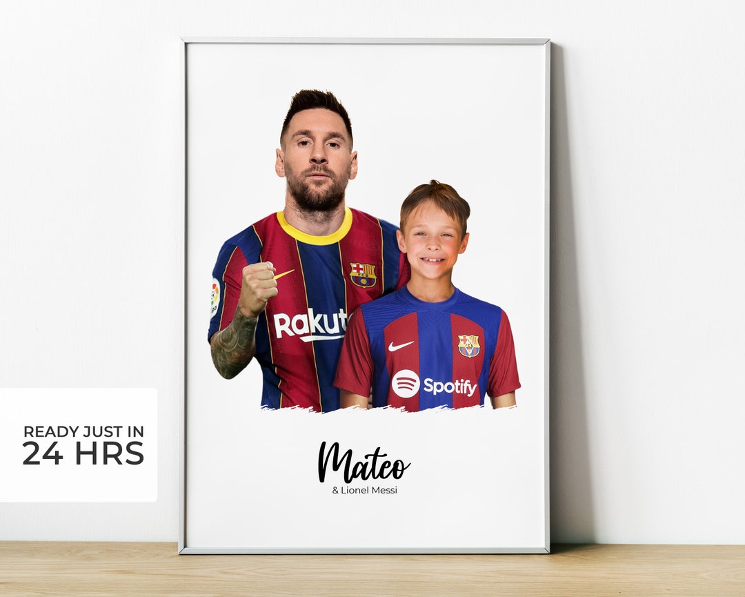 Personalized Poster of Lionel Messi Barcelona FC T-shirt With Your ...