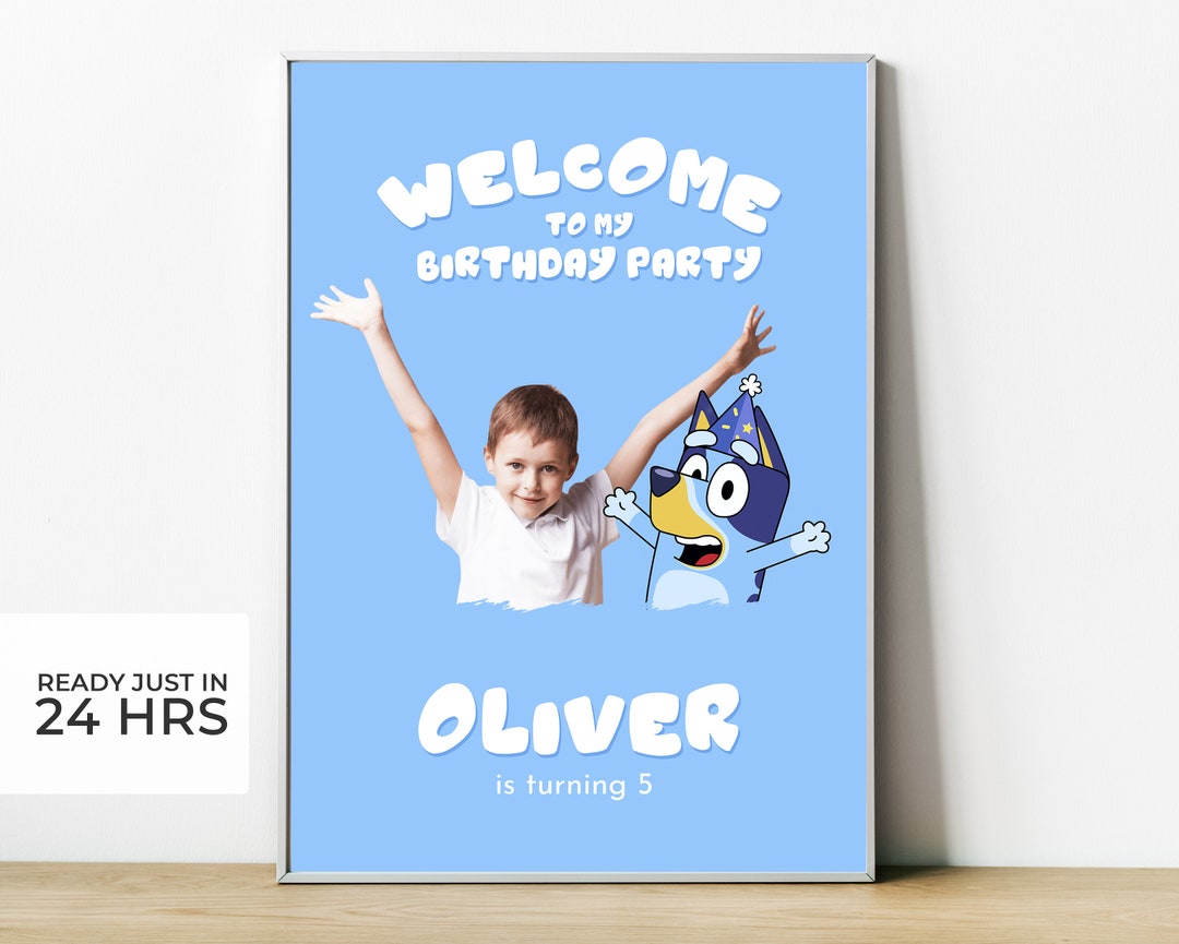 Personalized Bluey Birthday Printable Digital Sheet Poster With A3 ...