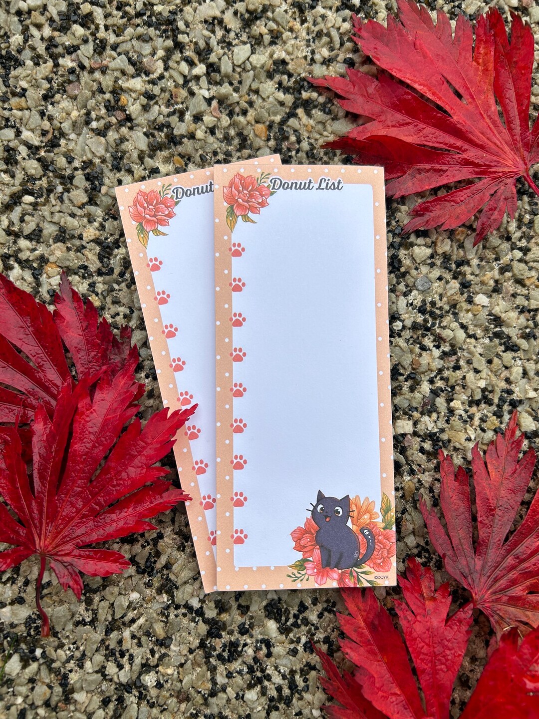 1 Notepad Kawaii Notes Donut the Cat Black Cat Kawaii Art Cat Autumn ...