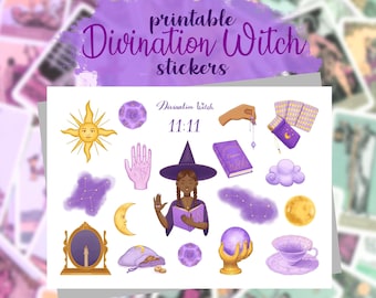 Pastel Witchy Tarot Printable Witchcraft Stickers Digital File - Etsy