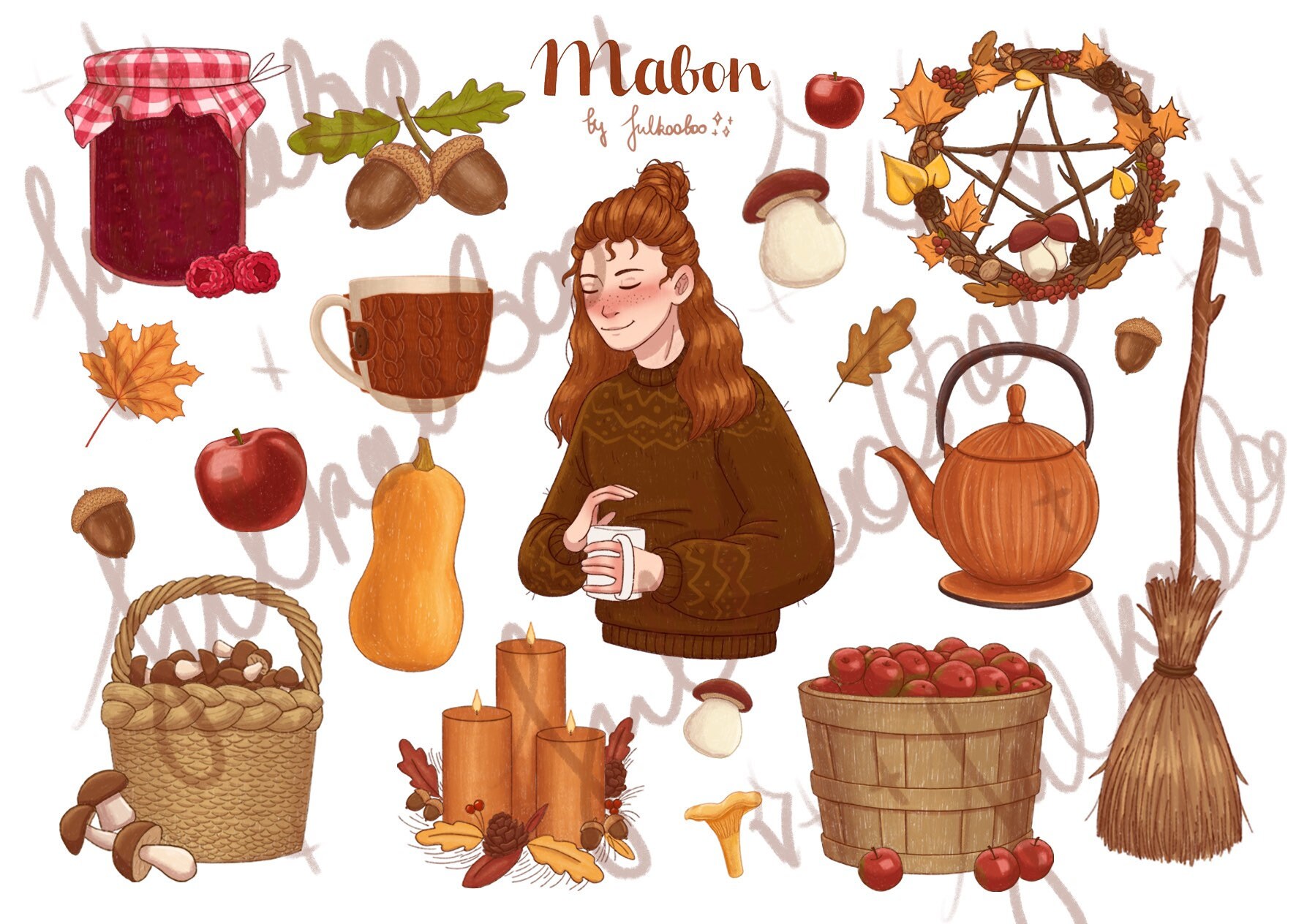 Printable Mabon Planner Stickers instant Download Autumn | Etsy