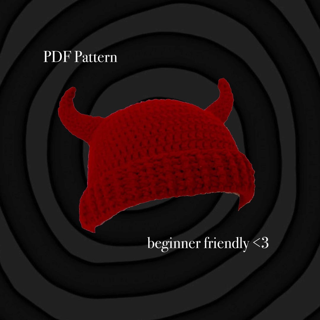 Devil Horn Docker Beanie PDF Pattern - Etsy