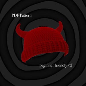 Devil Horn Docker Beanie PDF Pattern - Etsy
