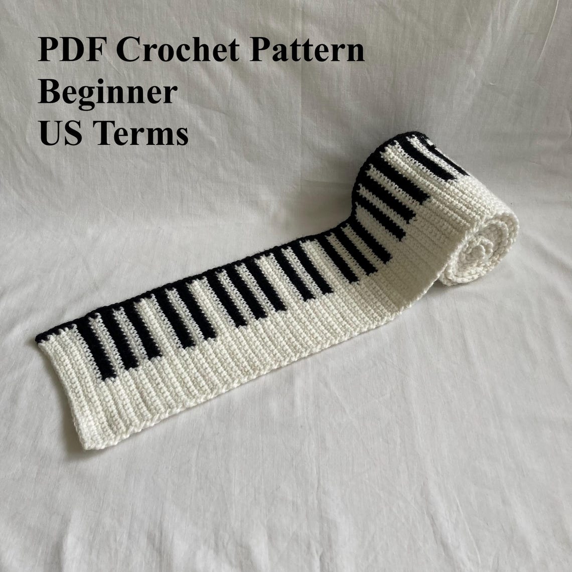 Piano/keyboard Scarf Easy Crochet PDF Pattern - Etsy