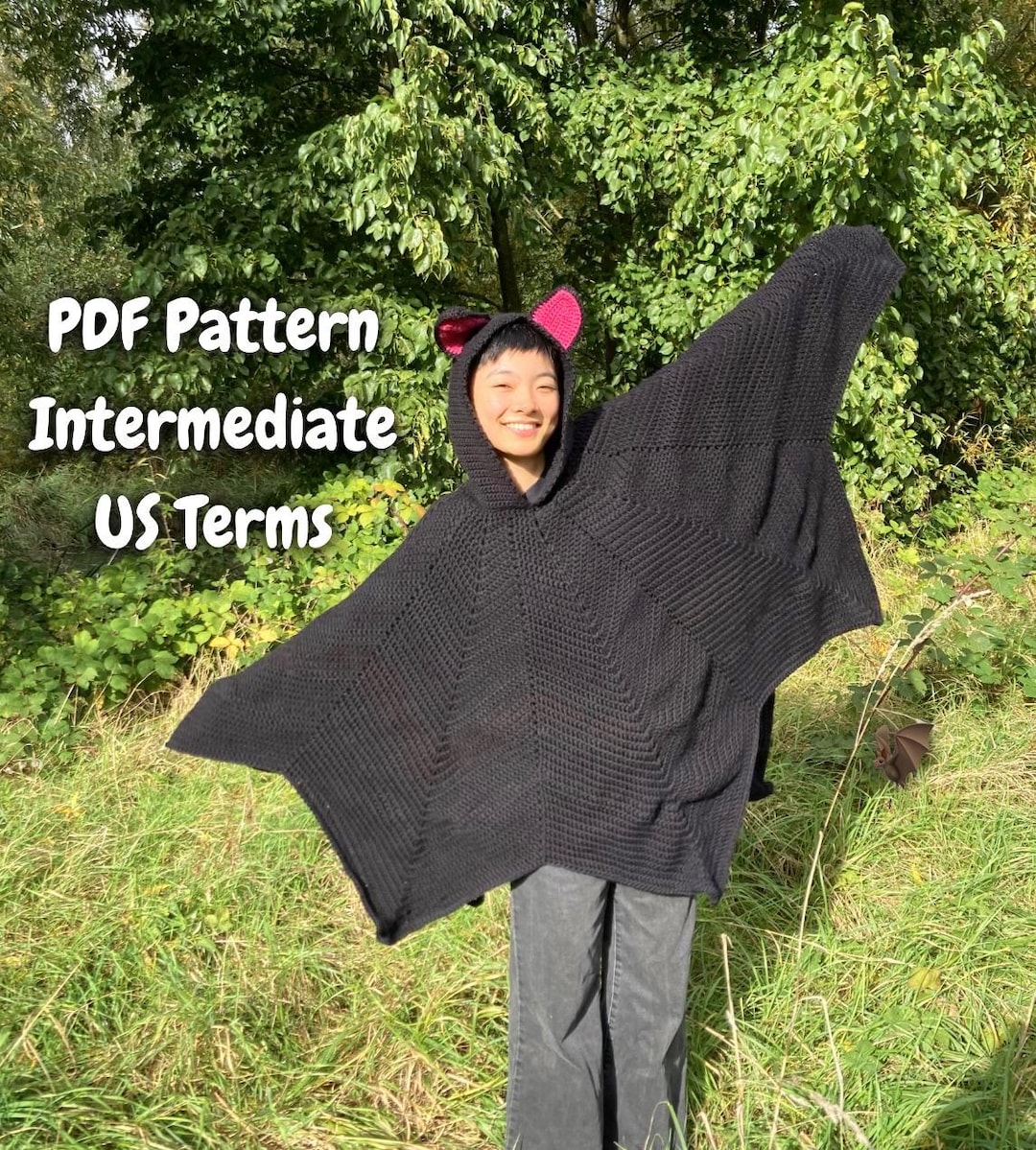 Baby Bat Wing Poncho Halloween PDF Crochet Pattern US Terms - Etsy