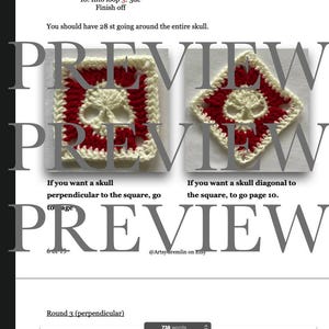 Spooky Skull Granny Square Crochet Pattern - With DIAGONAL Option - Etsy
