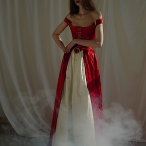 Royal Corset Dress, Red Dress, Period Dress - Etsy