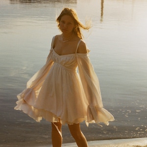 White Mini Dress, Cottage Core Dress, Renaissance Dress - Etsy