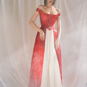Royal Corset Dress, Red Dress, Period Dress - Etsy