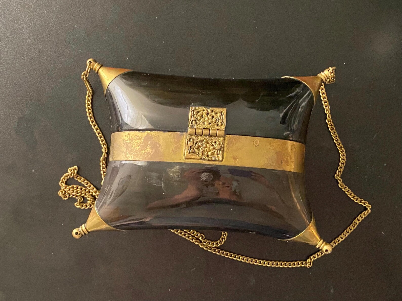 Art Deco Buffalo Horn and Brass Purse - Etsy