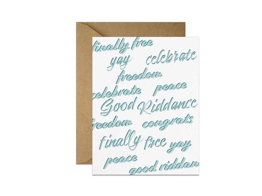 Good Riddance Break up Card blue/ Congrats on Your Divorce Card ...