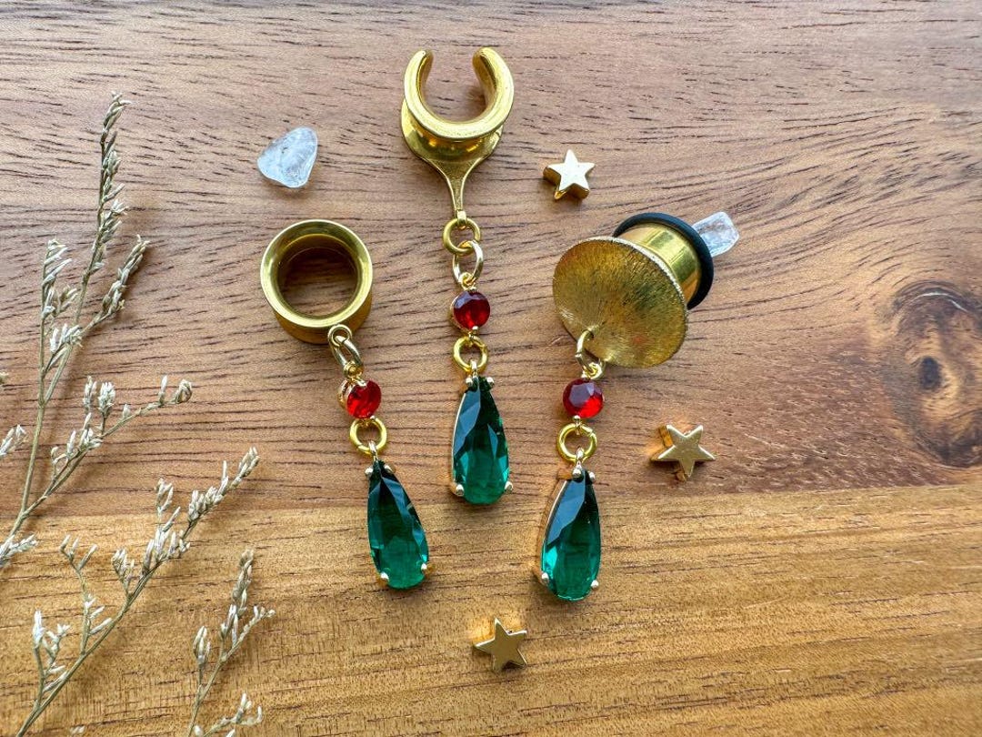 8g (3mm) - 1 3/16 (30mm) Dainty Red and Green Drops Lightweight Dangle ...