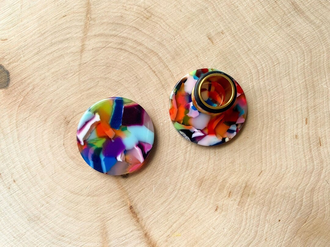 8g-5/8" (16mm) Rainbow Multi-color Marble Tortoiseshell Lightweight ...