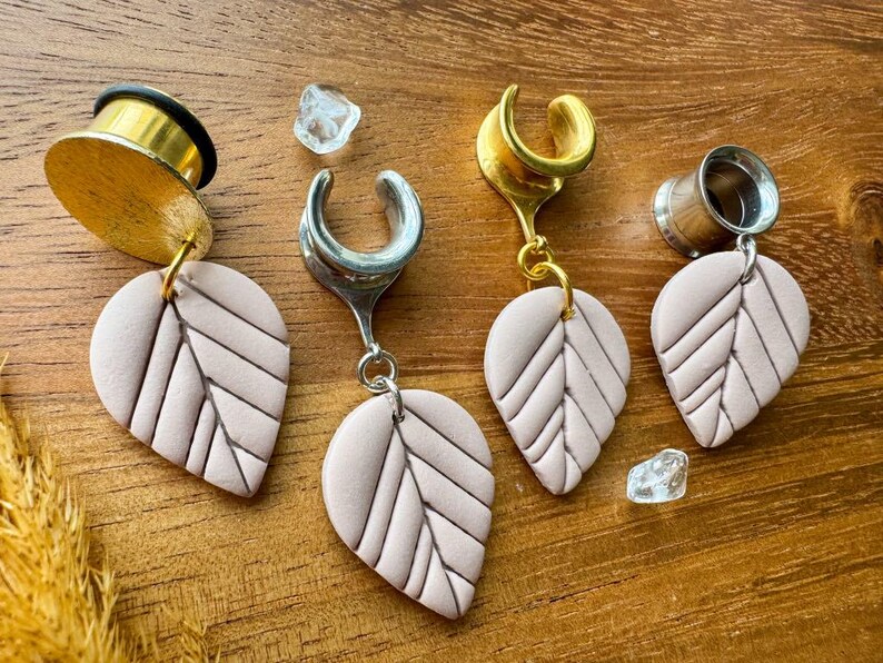 6g (4mm) - 1 3/16 (30mm) Polymer Clay Leaves Saddles Hiders Drop Dangle ...