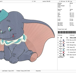 Machine Embroidery Design. Dumbo. Dumbo. Baby Elephant. - Etsy