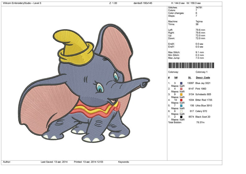 Machine Embroidery Design. Dumbo. Dumbo. Baby Elephant. - Etsy